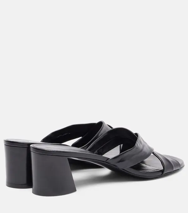 Khaite Liria 55 Leather Mules - Black
