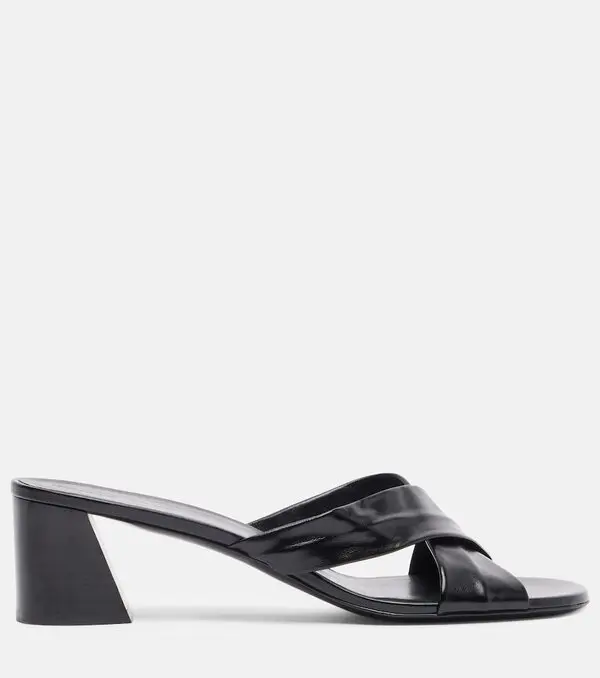 Khaite Liria 55 Leather Mules - Black