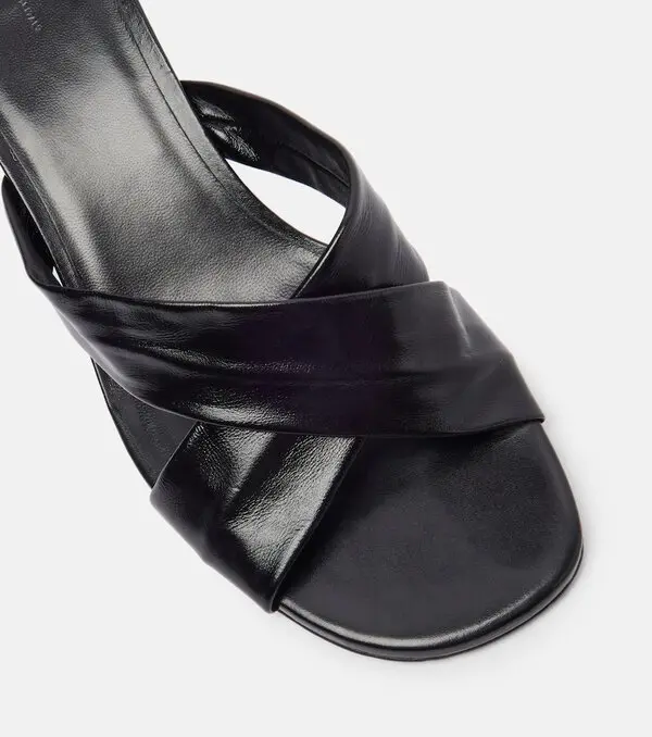 Khaite Liria 55 Leather Mules - Black