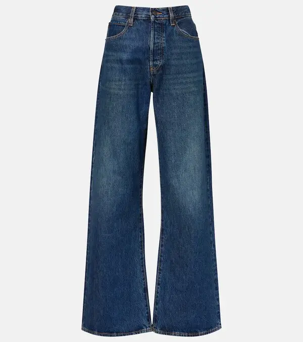 FRAME Loose Low-rise Wide-leg Jeans - Blue