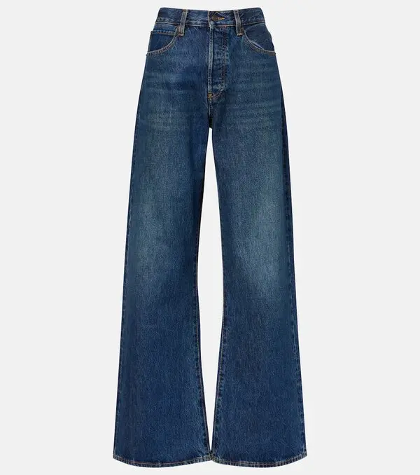 FRAME Loose Low-rise Wide-leg Jeans - Blue