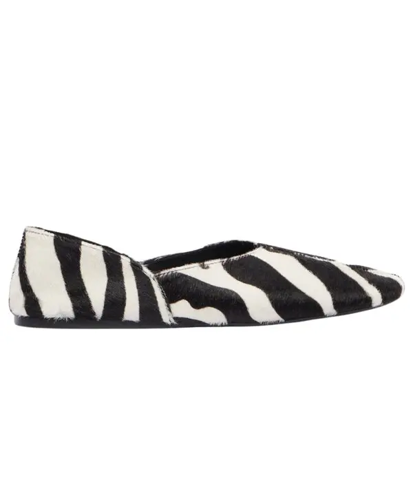 Khaite Jane Zebra-print Calf Hair Ballet Flats - Black