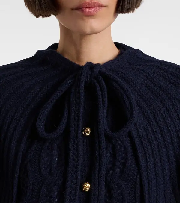 FRAME Caped Wool-blend Cardigan - Blue