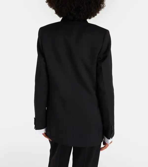 Victoria Beckham Belted Satin-trimmed Blazer