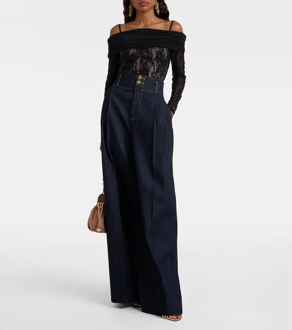 Zimmermann Rebellion Off-shoulder Lace Bodysuit - Black