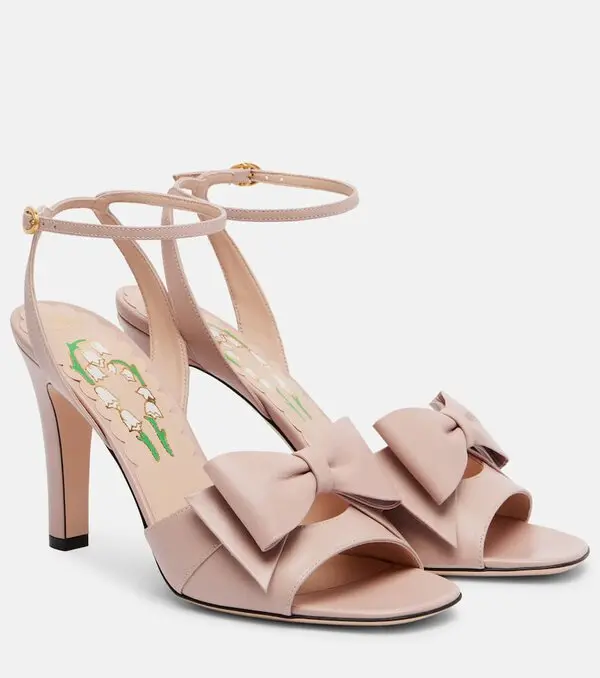 Valentino Garavani Bowow 95 Leather Sandals - Pink