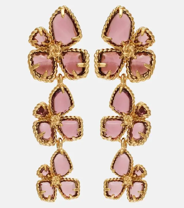 Zimmermann Bloom Embellished Drop Earrings - Gold