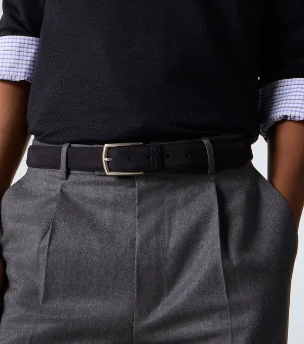 Zegna Triple Stitch Leather Belt