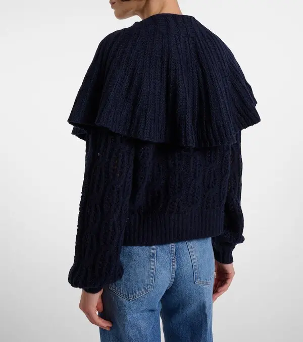 FRAME Caped Wool-blend Cardigan