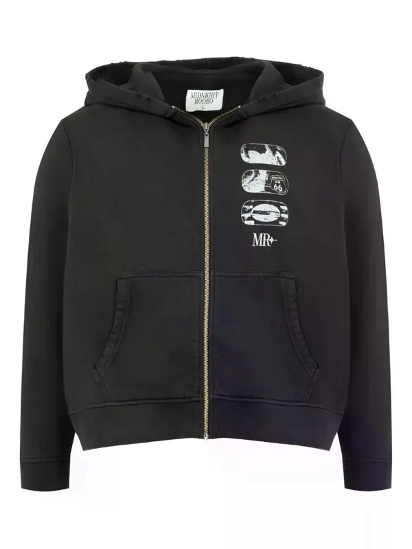 MIDNIGHT RODEO Graphic Print Zip-up Hoodie