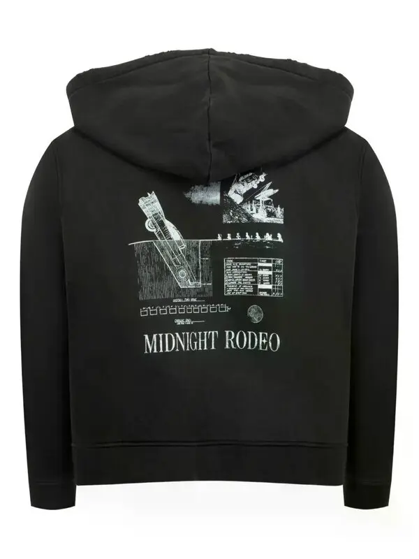 MIDNIGHT RODEO Graphic Print Zip-up Hoodie
