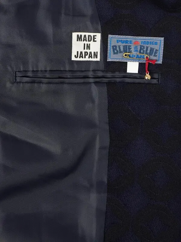 Blue Blue Japan Shippou Cotton And Wool-blend Jacquard Suit Jacket