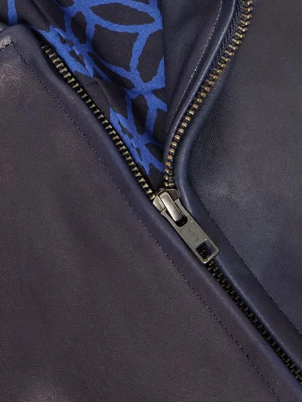 Blue Blue Japan Indigo-dyed Leather Biker Jacket
