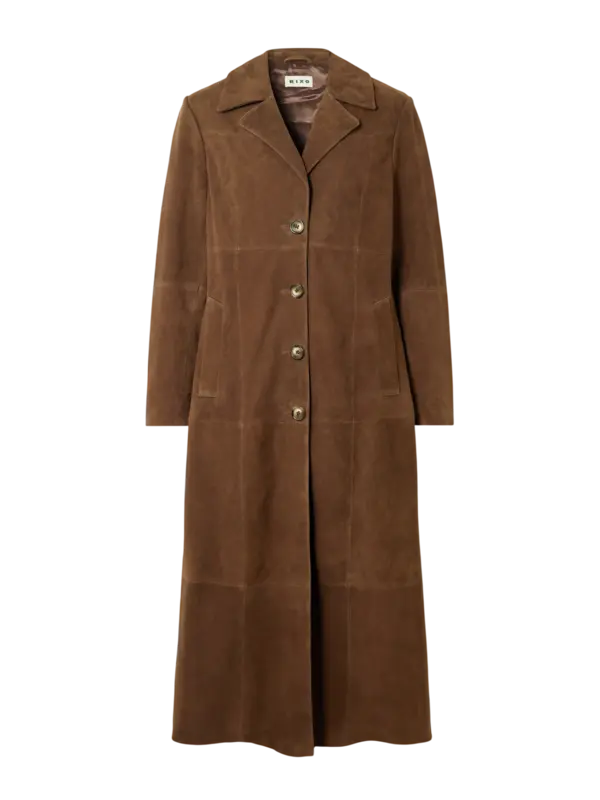 Rixo Astraea Paneled Suede Coat - Brown
