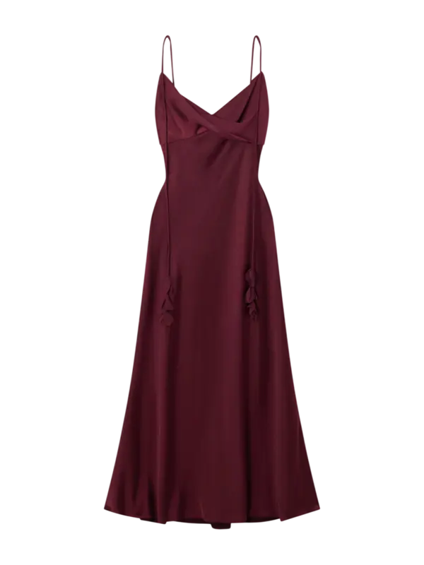 formal dress burgundy A-Line off Shoulder Satin Dark Burgundy Long Prom Dress, Satin Long Formal Dress US 14 / Custom Color main image 0