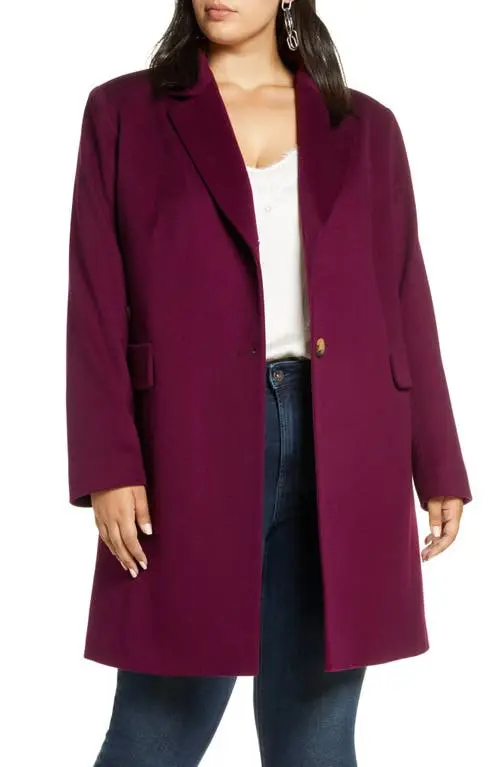 Fleurette Notch Collar Wool Coat