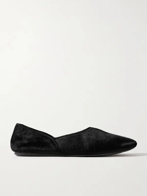 Khaite Jane Calf Hair Flats - Black