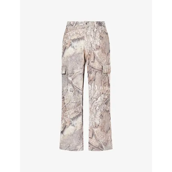 REPRESENT Camouflage-pattern Cotton Cargo Trousers