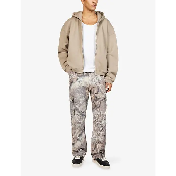 REPRESENT Camouflage-pattern Cotton Cargo Trousers