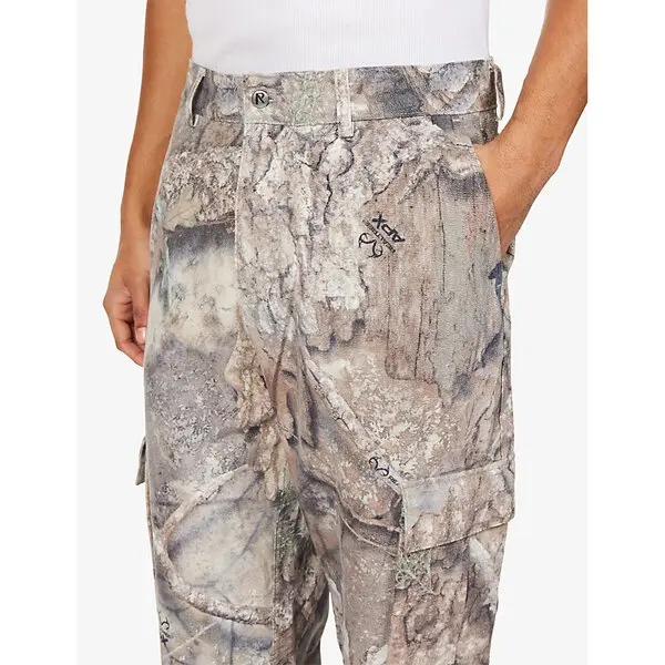 REPRESENT Camouflage-pattern Cotton Cargo Trousers