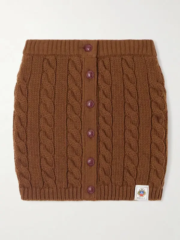 Bally Cable-knit Wool Mini Skirt