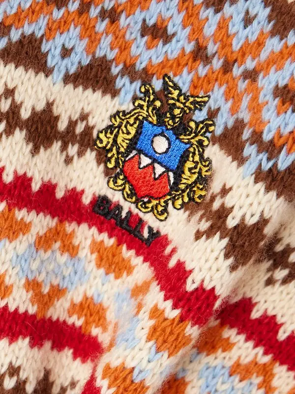 Bally Jacquard-knit Wool Polo Sweater