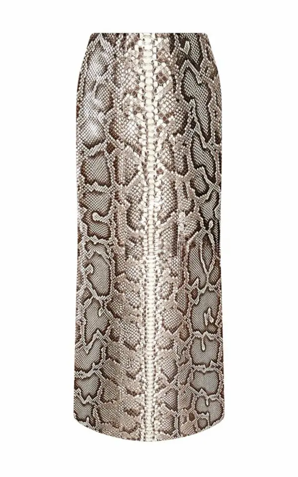 Gabriela Hearst Manuela Snakeskin Midi Skirt