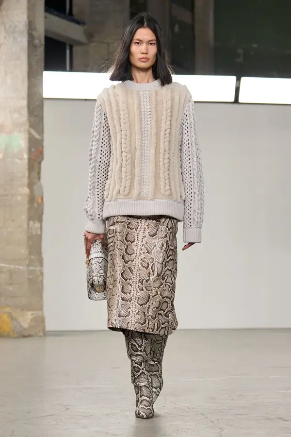 Gabriela Hearst Manuela Snakeskin Midi Skirt