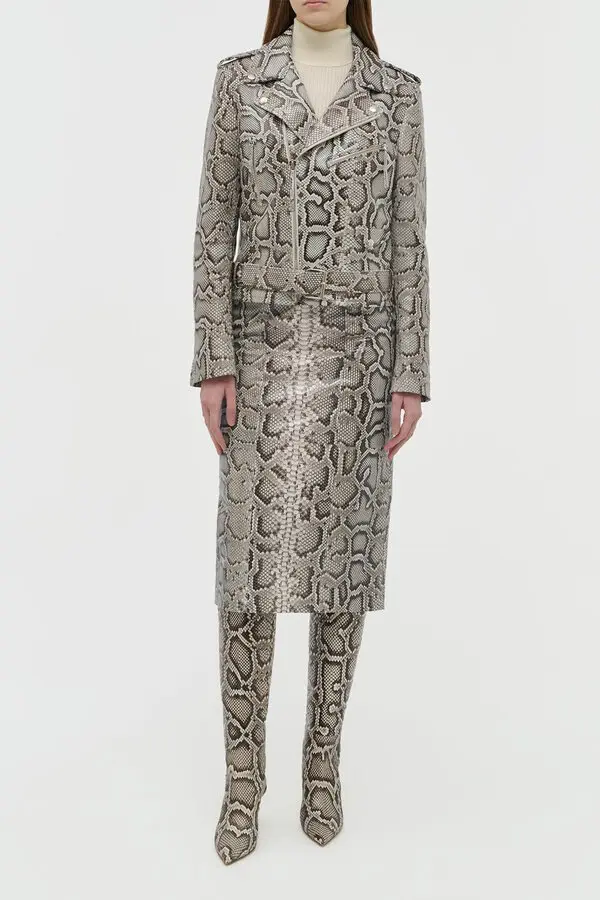 Gabriela Hearst Manuela Snakeskin Midi Skirt