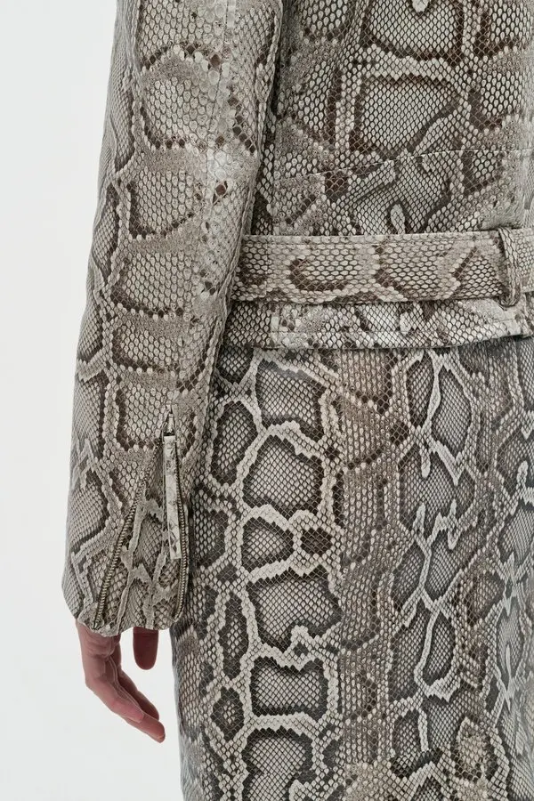 Gabriela Hearst Manuela Snakeskin Midi Skirt