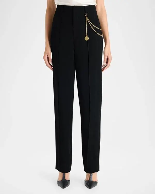 Cinq À Sept Chain-embellished Cigarette Pants - Black