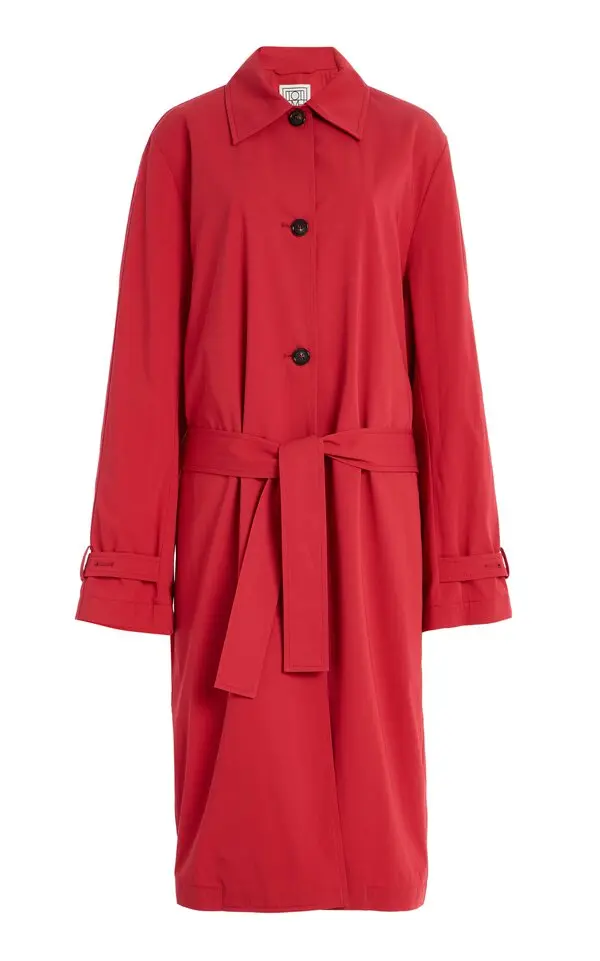 TOTEME Lightweight Organic Cotton Trench Coat - Red