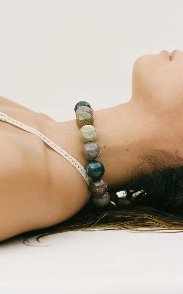 Vertigo Gold-plated Vermeil Agate Choker Necklace