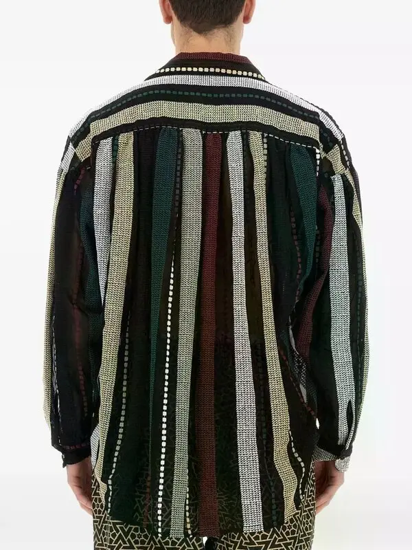 AIE Stripe-embroidered Shirt - Black