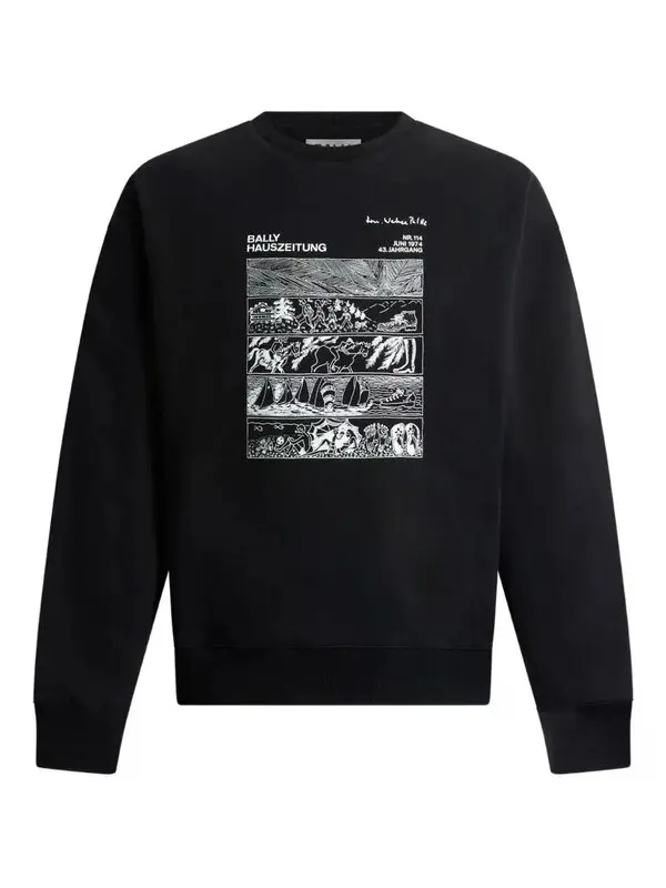 Bally Graphic Embroidered Sweatshirt - Black