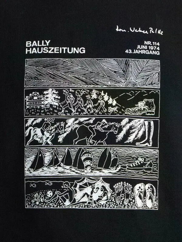 Bally Graphic Embroidered Sweatshirt - Black