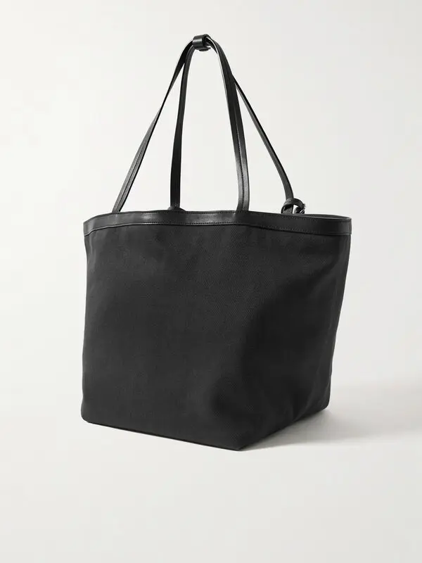 THE ROW Park Leather-trimmed Twill Tote