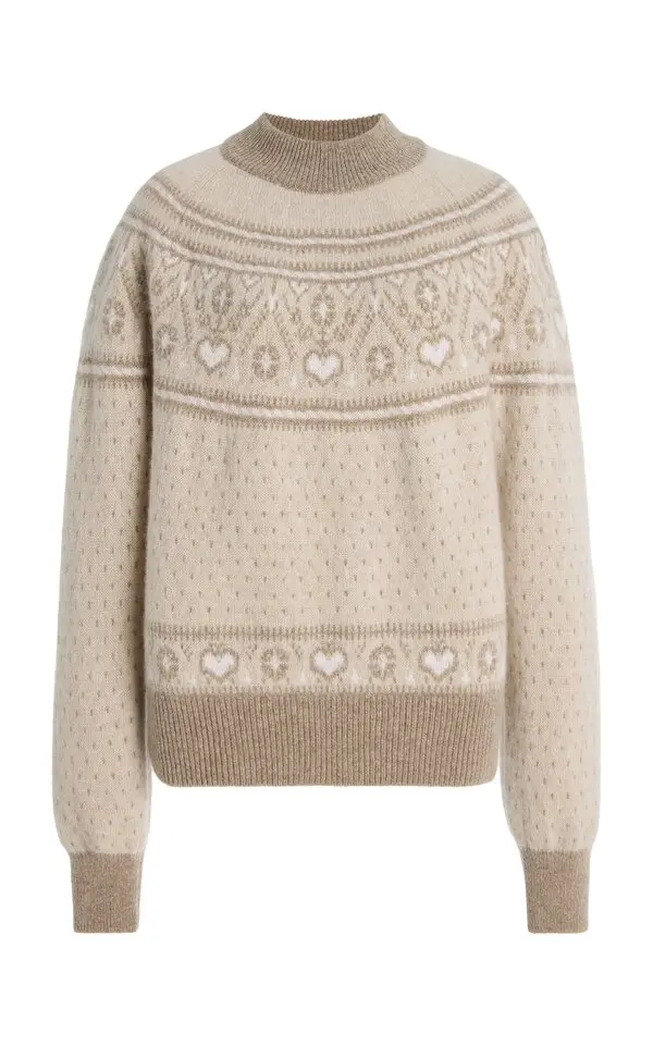 Khaite Guy Fair Isle Cashmere Sweater - Neutral