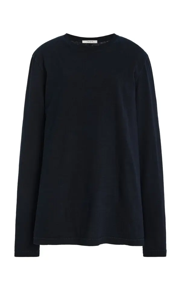 THE ROW Amia Cotton T-shirt - Navy