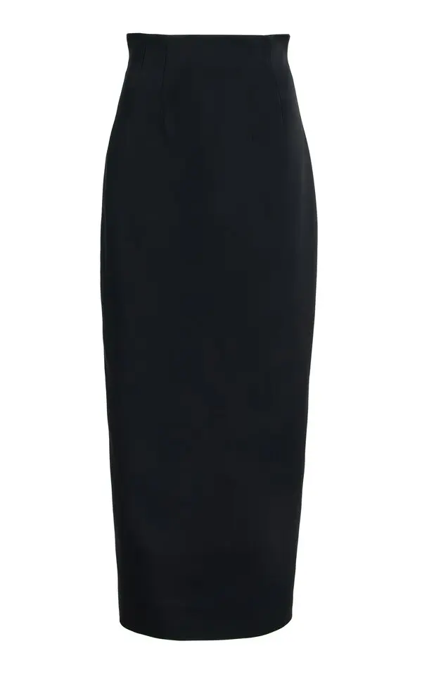 Khaite Loxley Crepe-satin Maxi Skirt - Black