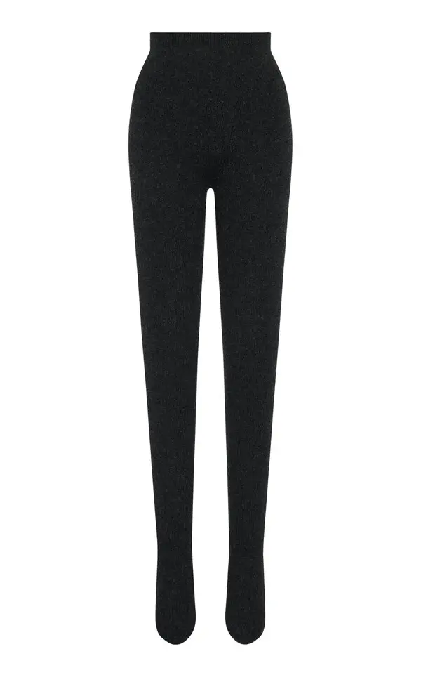 THE ROW Cashmere Knit Tights - Black