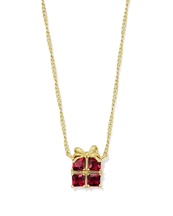 Kendra Scott Crystal Present Pendant Necklace - Red/gold