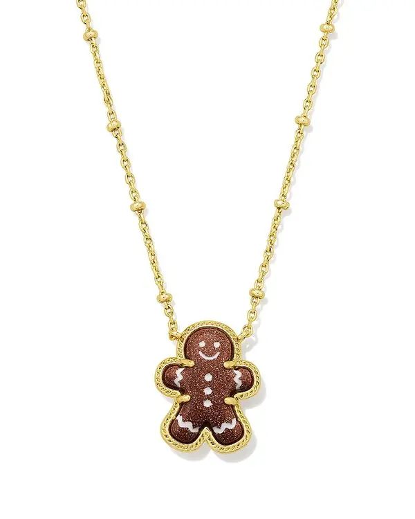 Kendra Scott Gingerbread Pendant Necklace - Brown/gold