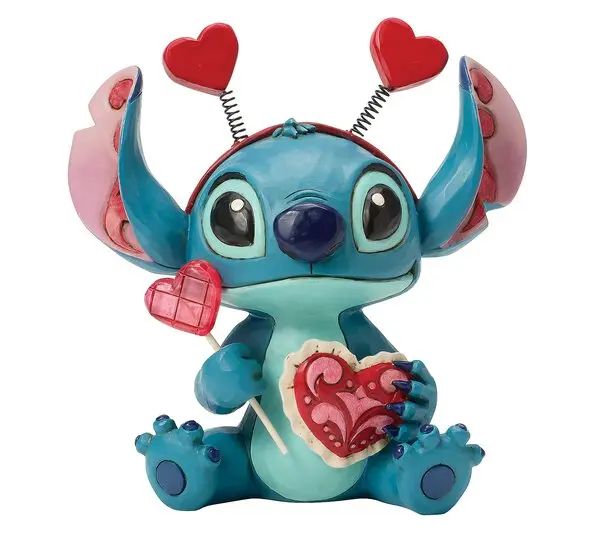 JIM SHORE Disney Traditions Stitch Valentines F Igurine 5in H - One-color