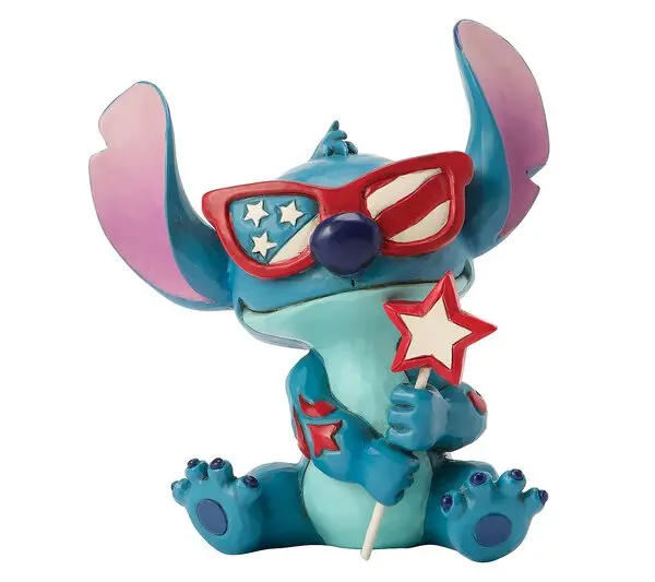 JIM SHORE Disney Traditions Stitch Patriotic Mi Ni Figurine 4'h - One-color