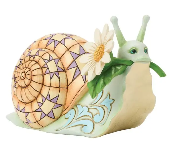 JIM SHORE Heartwood Creek Snail With Daisy Flow Er Figurine 4'h - One-color