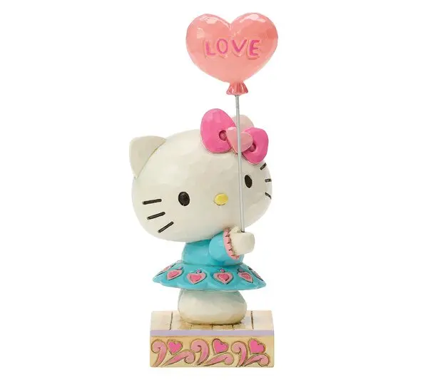 JIM SHORE Sanrio Hello Kitty Heart Balloon F Igurine 5in H - One-color