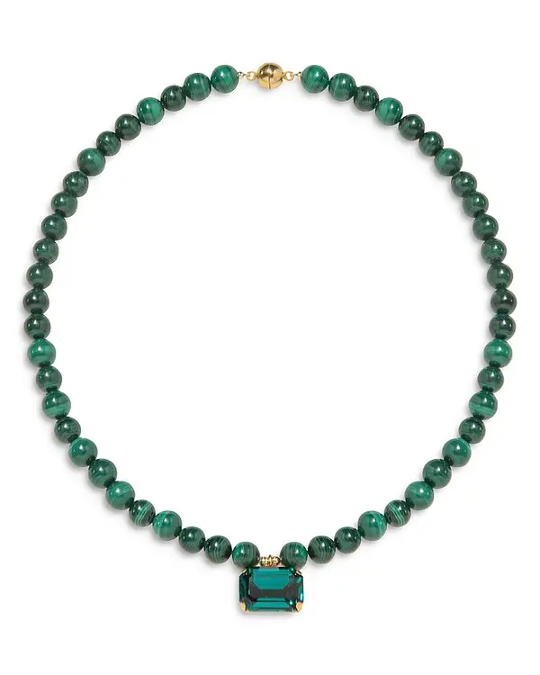 JENNIFER BEHR Sidonie Crystal Gemstone Beaded Pendant Necklace - Green