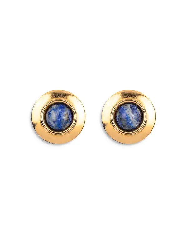 JENNIFER BEHR Alva Gemstone Stud Earrings - Blue/gold