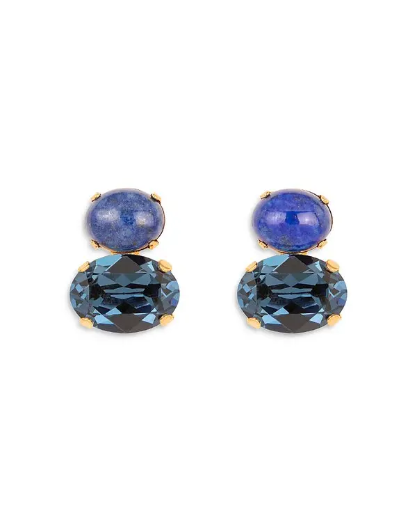JENNIFER BEHR Yvette Gemstone & Crystal Drop Earrings - Blue